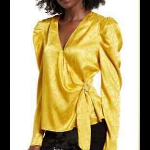 Wayf | Tops | Wayf Gigi Puff Sleeve Wrap Blouse | Poshmark